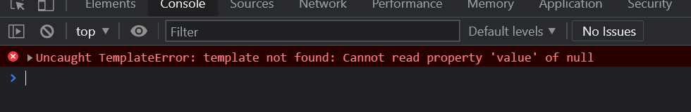 使用模板引擎时，报template not found: Cannot read property ‘value‘ of null错误。_template not found: cannot ...