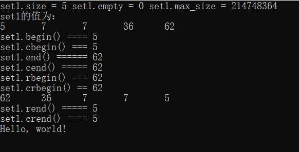 multiset学习之迭代器操作begin,cbegin,end,cend,rbegin,crbegin,rend,crend ...