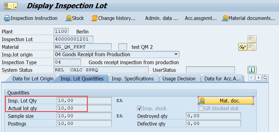 SAP QM Inspection lot creation: Early lot inspection_sap qm skip ...