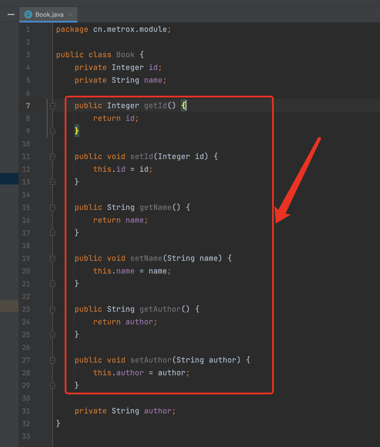 用IDEA快速生成类的属性的Getter和Setter方法_idea生成getter和setter怎么多选-CSDN博客