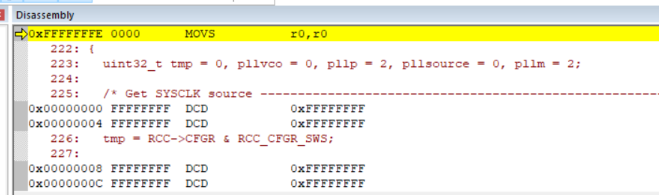 STM32使用MDK keil 调试问题汇总_0xfffffffe 0000 movs r0,r0-CSDN博客