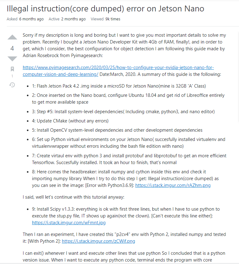 Ubuntu Jetson Nano问题解决“illegal Instruction Core Dumped ” Illegal Instruction Core Dumped Csdn博客