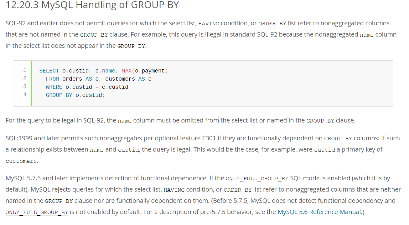 MySQL: 与only_full_group_by模式不兼容的两个解决办法_mysql only full group by替代方案-CSDN博客