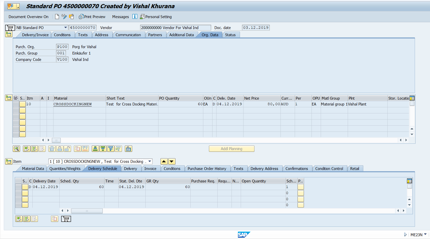 Two Step Cross Docking in SAP Warehouse Management_step 11: issue goods ...