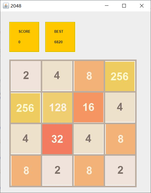 Java课设 2048小游戏_java2048游戏关键技术和创新-CSDN博客