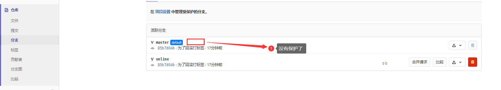 图文详解 Git线上恢复之前任意版本的两种方法reset、revert_gitlab revert-CSDN博客