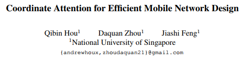 CVPR 2021 | Coordinate Attention for Efficient Mobile Network Design注意力机制再下一城（Keras实现 ...