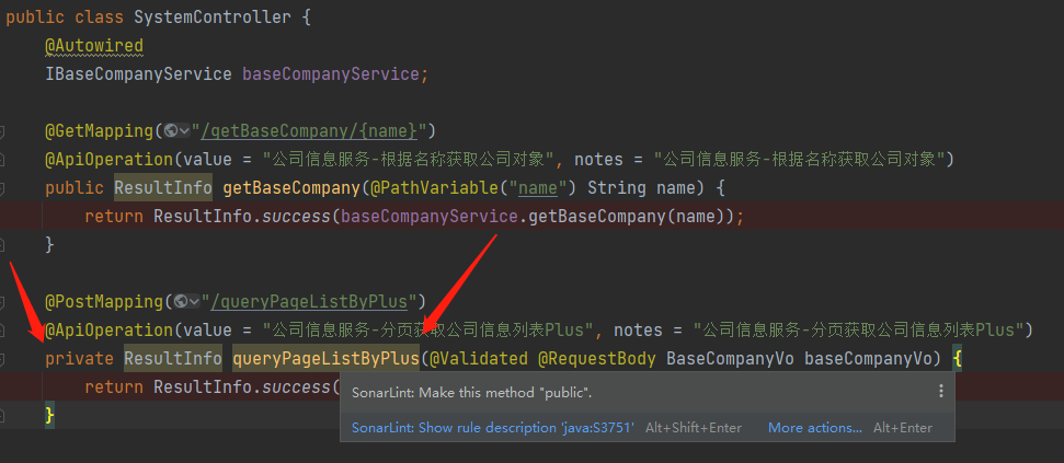 Springboot Controller调用某个方法报service注入为null，而同个controller的其他方法注入却是正常的 使用