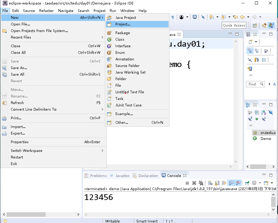 eclise创建java项目和在src下创建包和在包下创建类_怎么在src下创建的包中再建一个包-CSDN博客