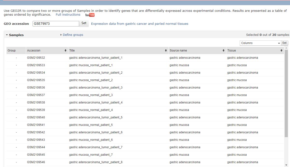 数据挖掘—GEO,TCGA,Oncomine联合（二）GEO在线工具的应用_geo2r分组顺序 对照在前-CSDN博客