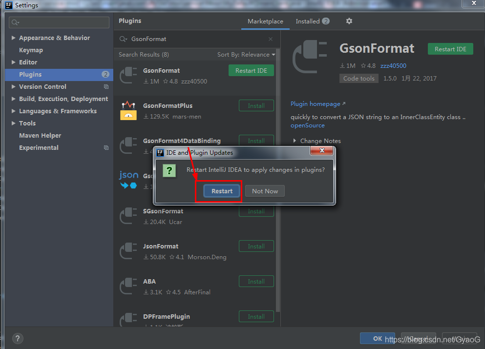 Idea 用gsonformat插件将jsonobject格式的string 解析成java类idea 插件 Json字符串转java对象 Csdn博客