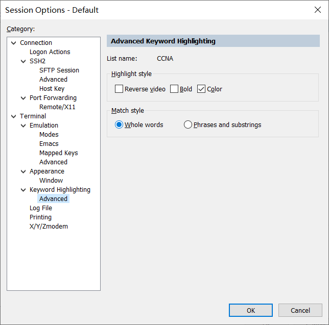 保姆级SecureCRT 9.0网络设备关键词着色颜色配置方案_crt9.0设置配色方案-CSDN博客