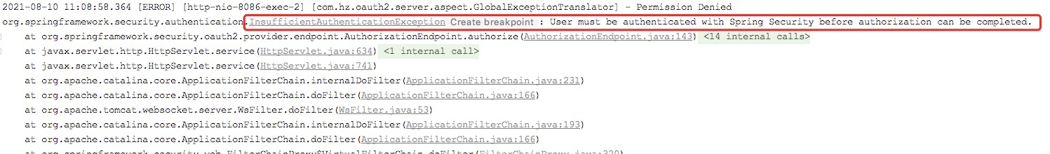 User must be authenticated with Spring Security before authorization can be completed-CSDN博客