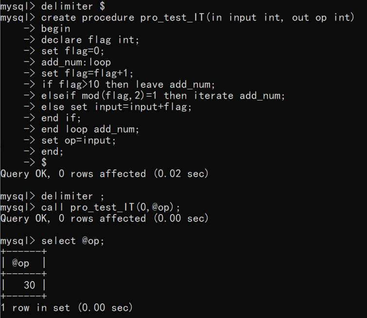 MySQL数据库-存储过程与函数-IF、CASE、LOOP、LEAVE和ITERATE语句详解_mysql 存储过程 leave-CSDN博客