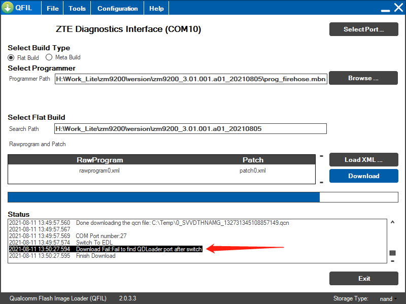 Download Fail:Fail to find QDLoader port after switch - Programmer Sought