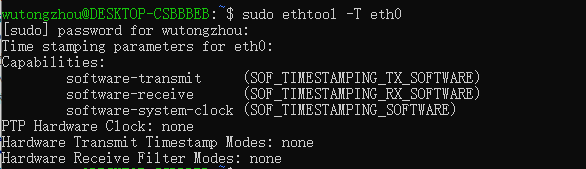 在Linux系统实现PTP时钟同步，查看网卡信息后发现网卡不支持PTP软硬件时间戳_ethtool -t ptp-CSDN博客