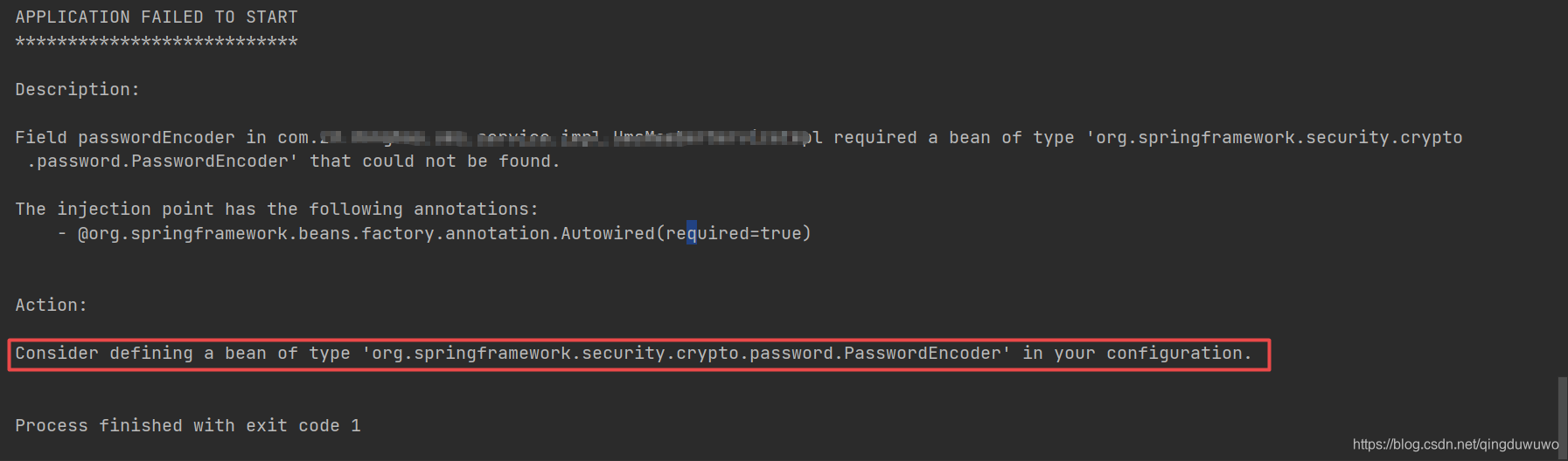 Idea Springboot 自动注解autowired依赖包内的类时,报could Not Autowire No Beans Of ‘passwordencoder‘ Type
