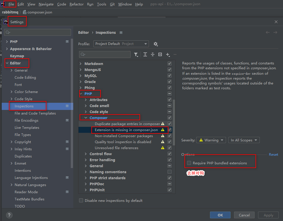 PhpStorm ext-json is missing in composer.json_composer.json 中缺少 'ext-simplexml-CSDN博客