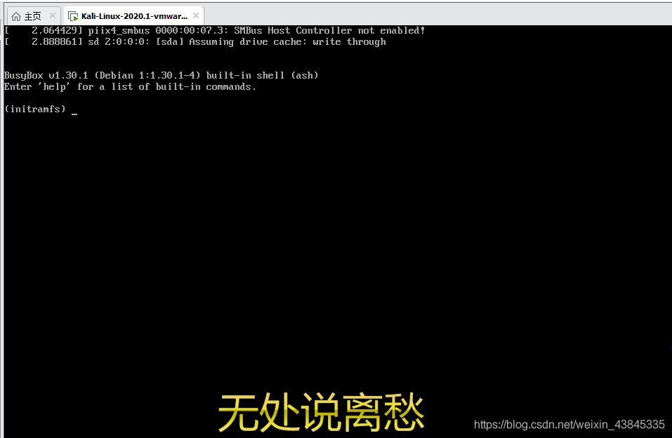 kali系统开机显示BusyBox v1.30.1(Debian 1:1.30.1-4) built-in shell(ash) 解决方法_busubox u1.30.1 (debian 1: ...
