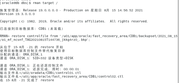 四种方法恢复控制文件_restore controlfile from-CSDN博客