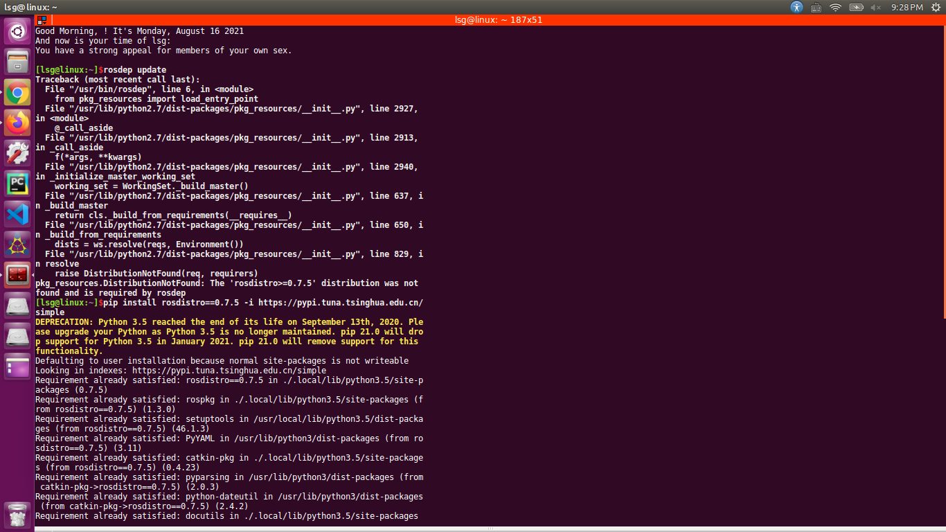 rosdep update 报错: File “/usr/lib/python2.7/dist-packages/pkg_resources/__init__.py“, line 829-CSDN博客