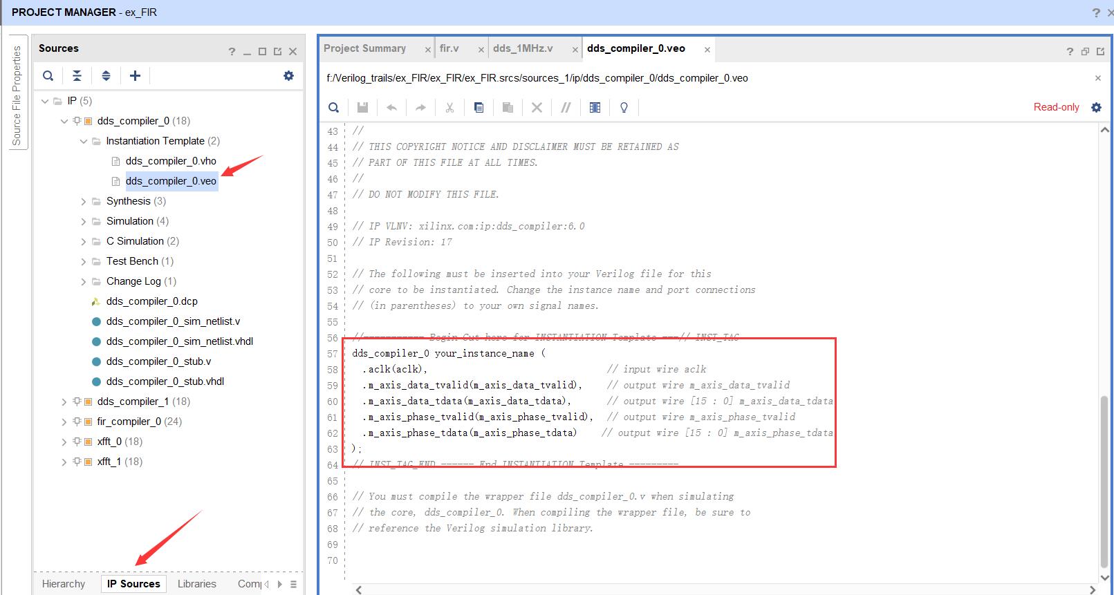 Verilog学习 | 基于vivado平台的DDS、FIR、FFT核的综合学习使用_vivado fir的输出当作fft的输入-CSDN博客