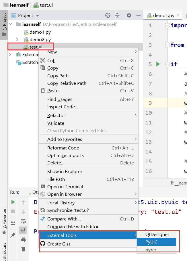 Pycharm中使用PyUIC将.ui文件转化.py出现错误(Error: No such file or directory: “untitled.ui“)_error: no such ...