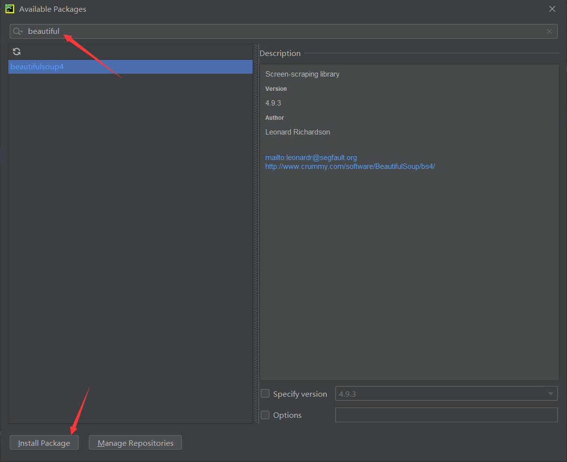 在pycharm平台下安装BeautifulSoup_pycharm安装beautifulsoup-CSDN博客