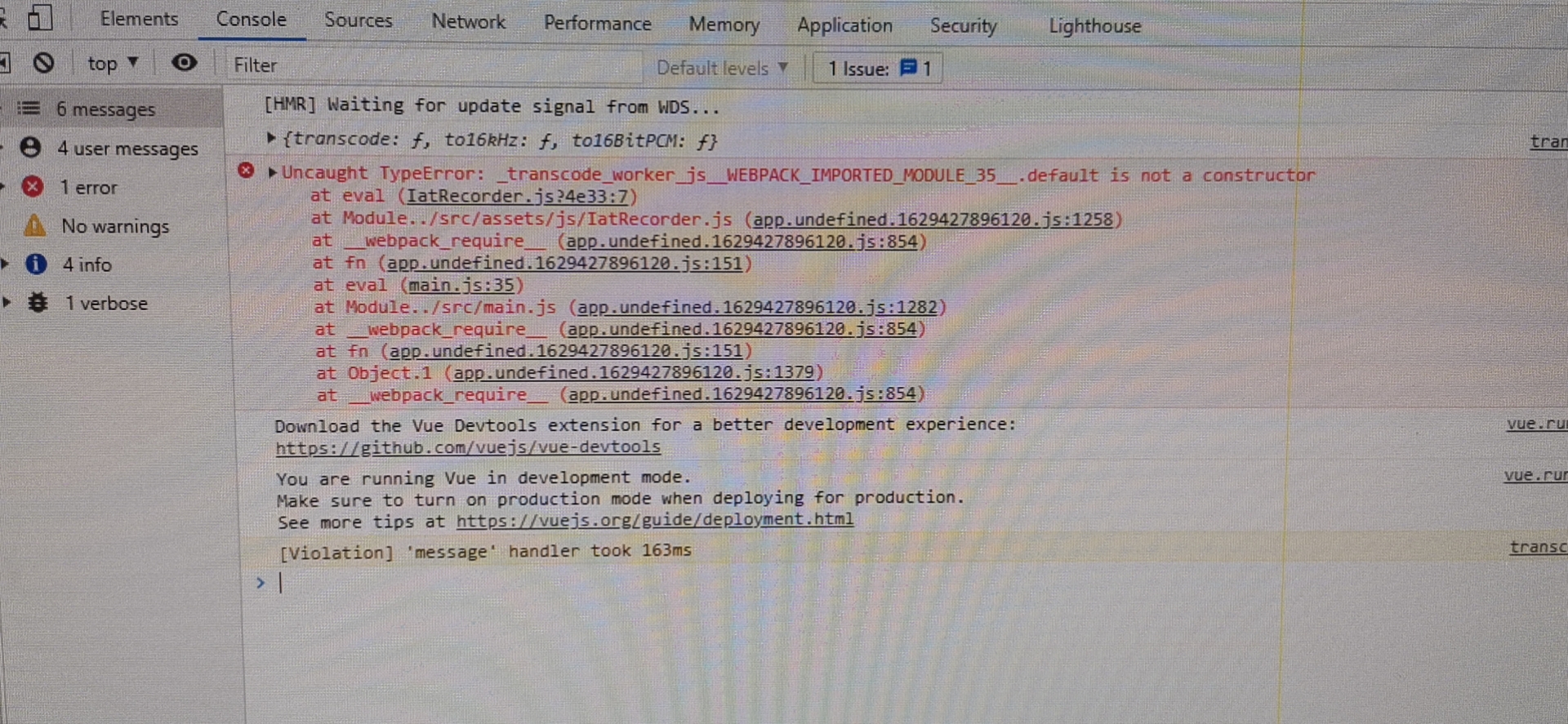 vue+科大讯飞语音听写功能(解决针对vue new Worker报错问题)_transcode.worker.js-CSDN博客