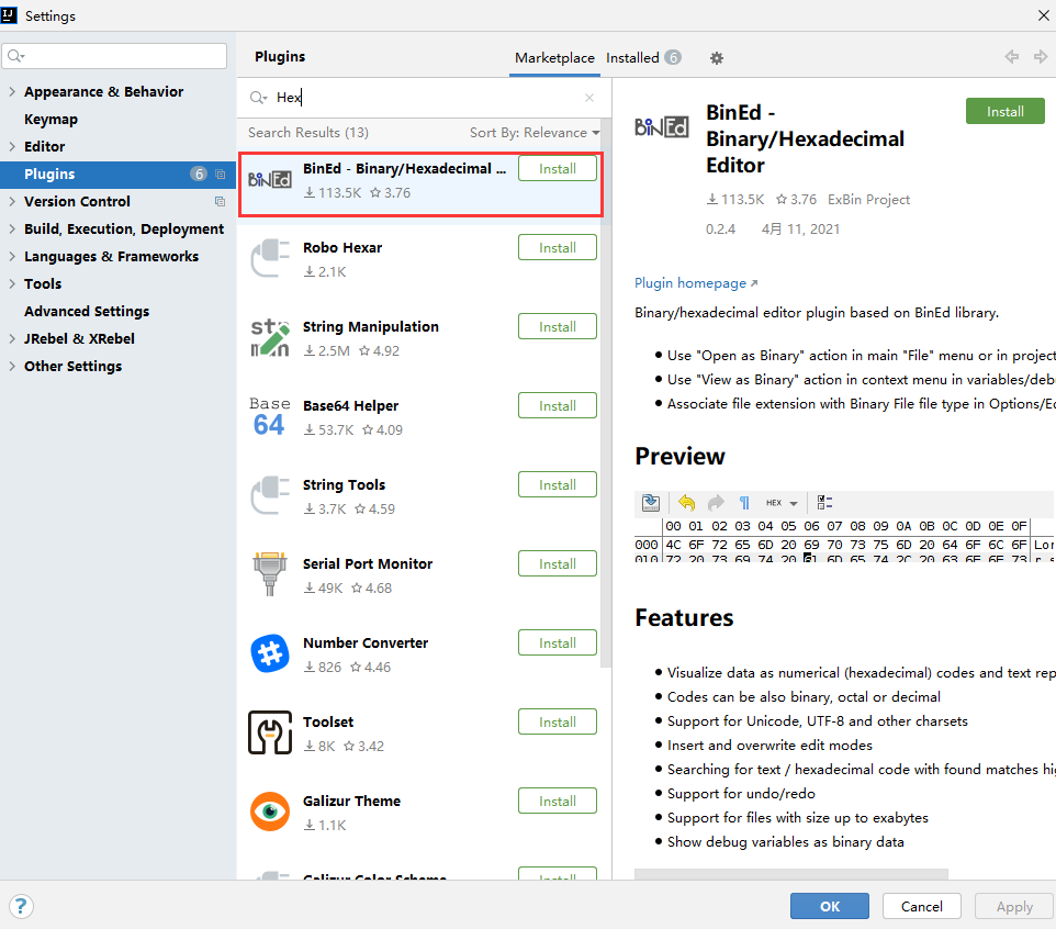 IDEA插件系列（61）：BinEd - Binary/Hexadecimal Editor插件——二进制/十六进制编辑器_idea如何打开二进制编辑器-CSDN博客