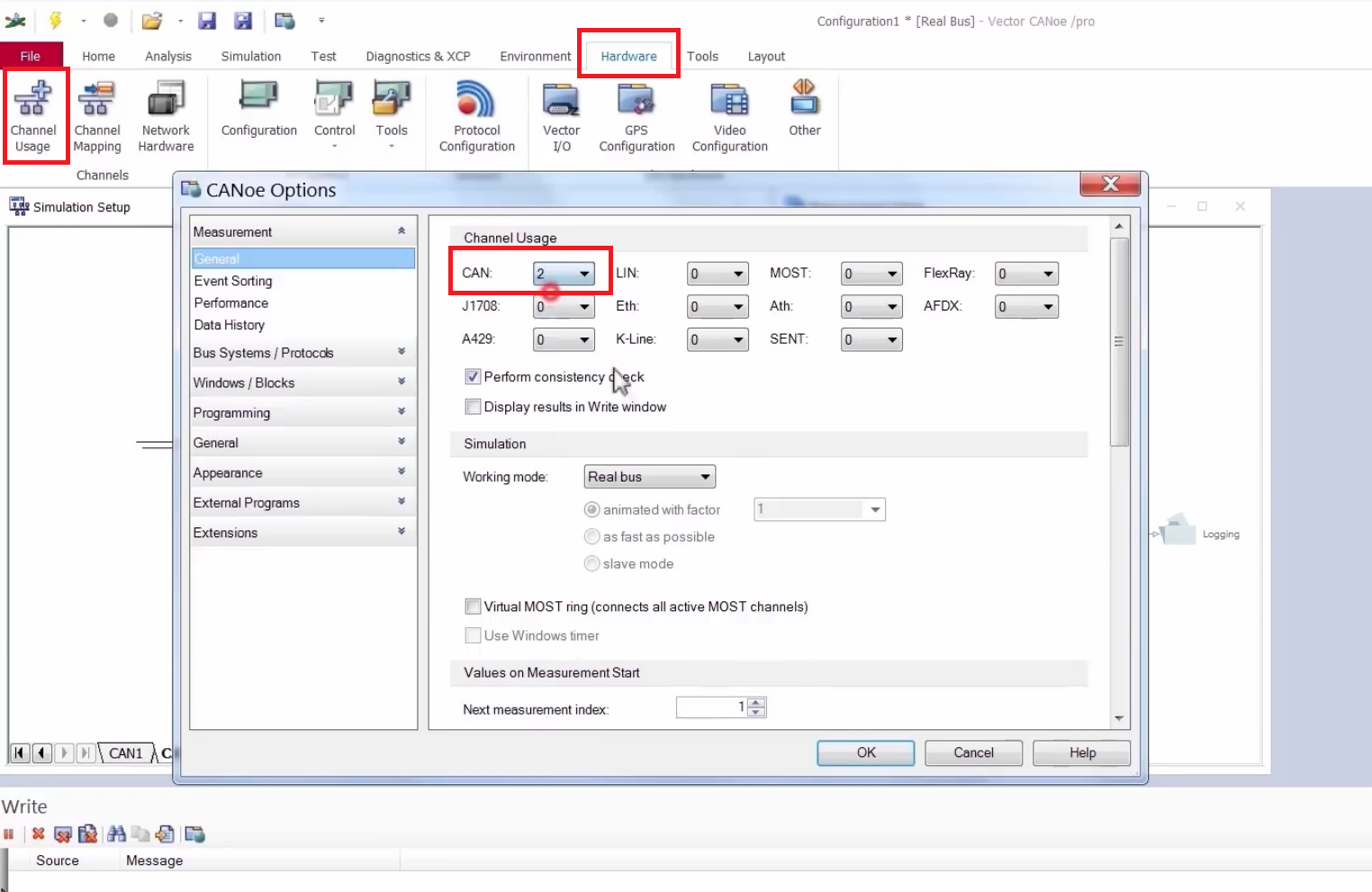 CANoe学习笔记(1) 新建工程及通道配置步骤图解_canoe如何配置通道-CSDN博客