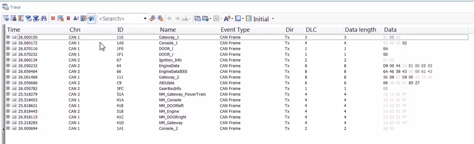 CANoe学习笔记(2) Trace窗口介绍图解_canoe trace-CSDN博客