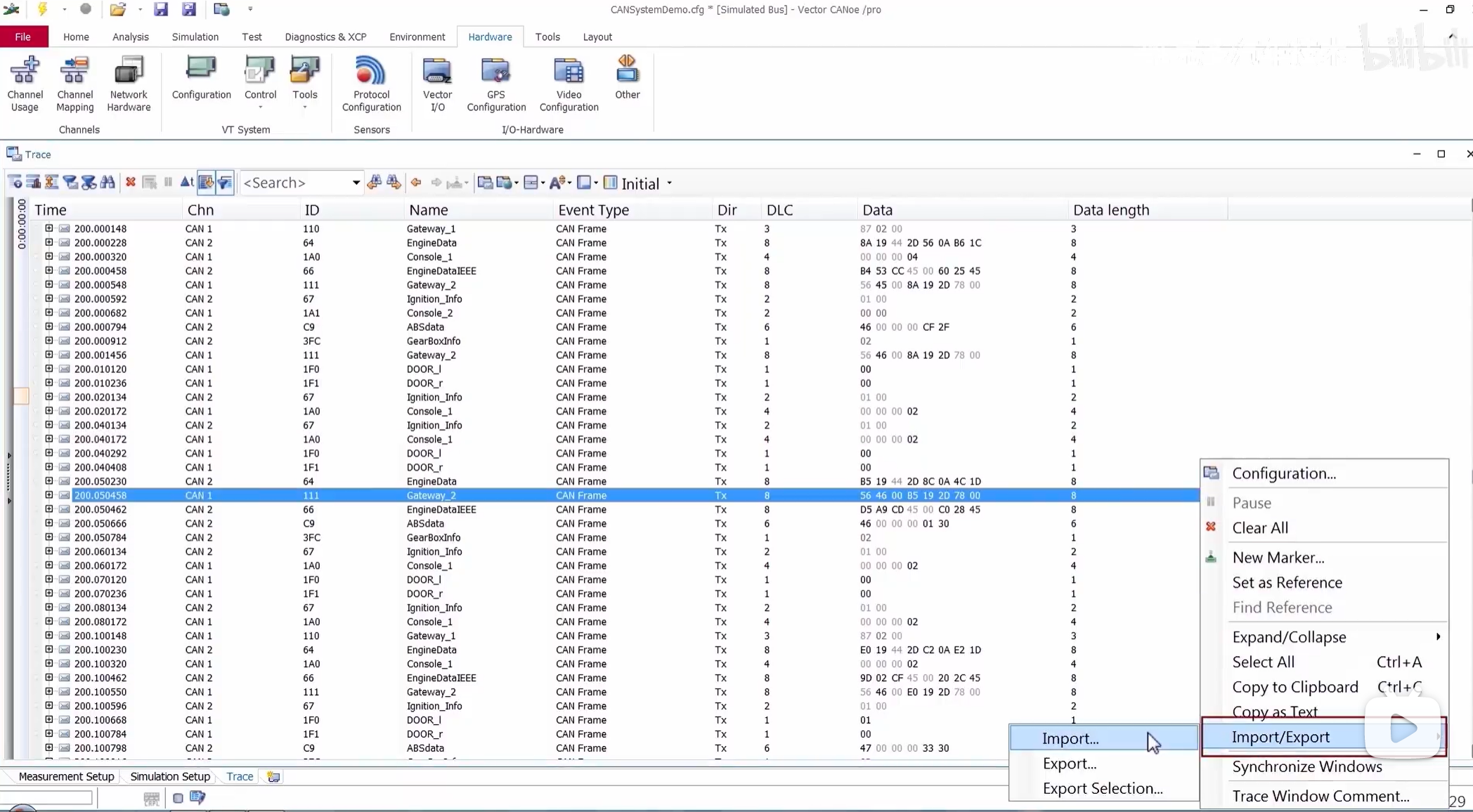 CANoe学习笔记(2) Trace窗口介绍图解_canoe trace-CSDN博客