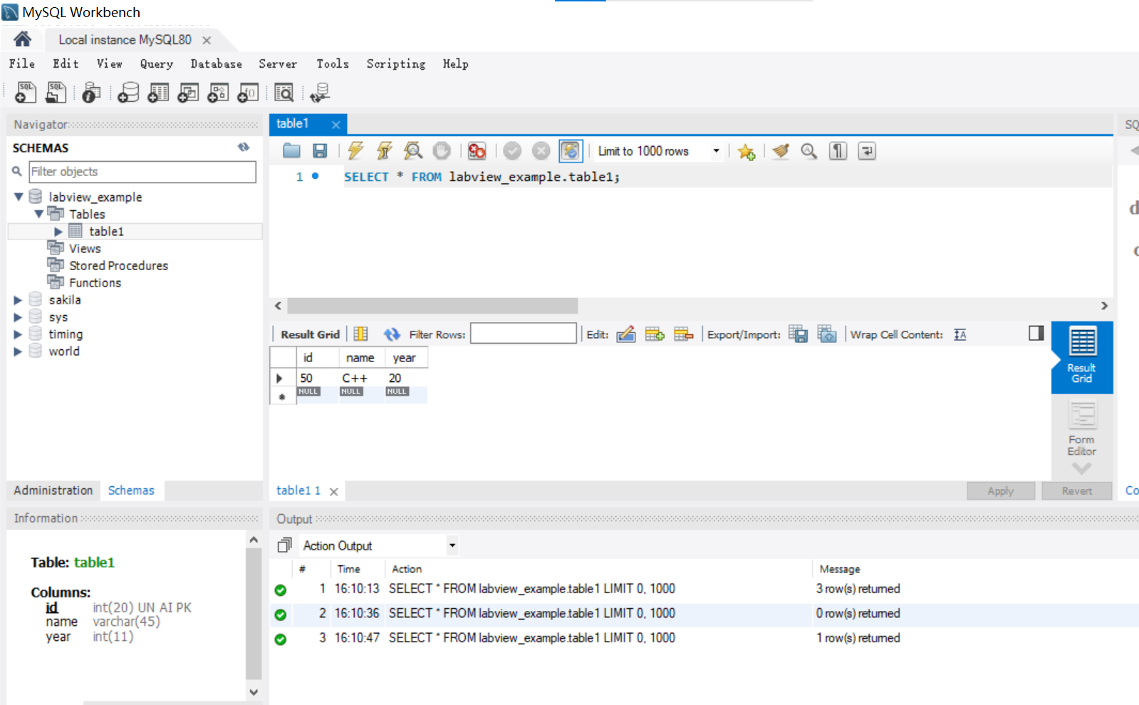 LabVIEW2020（32位） 连接和读写MySQL数据库（WIN10系统+Visual Studio 2019+64位MySQL8.0+32位Connector/ODBC）（一 ...