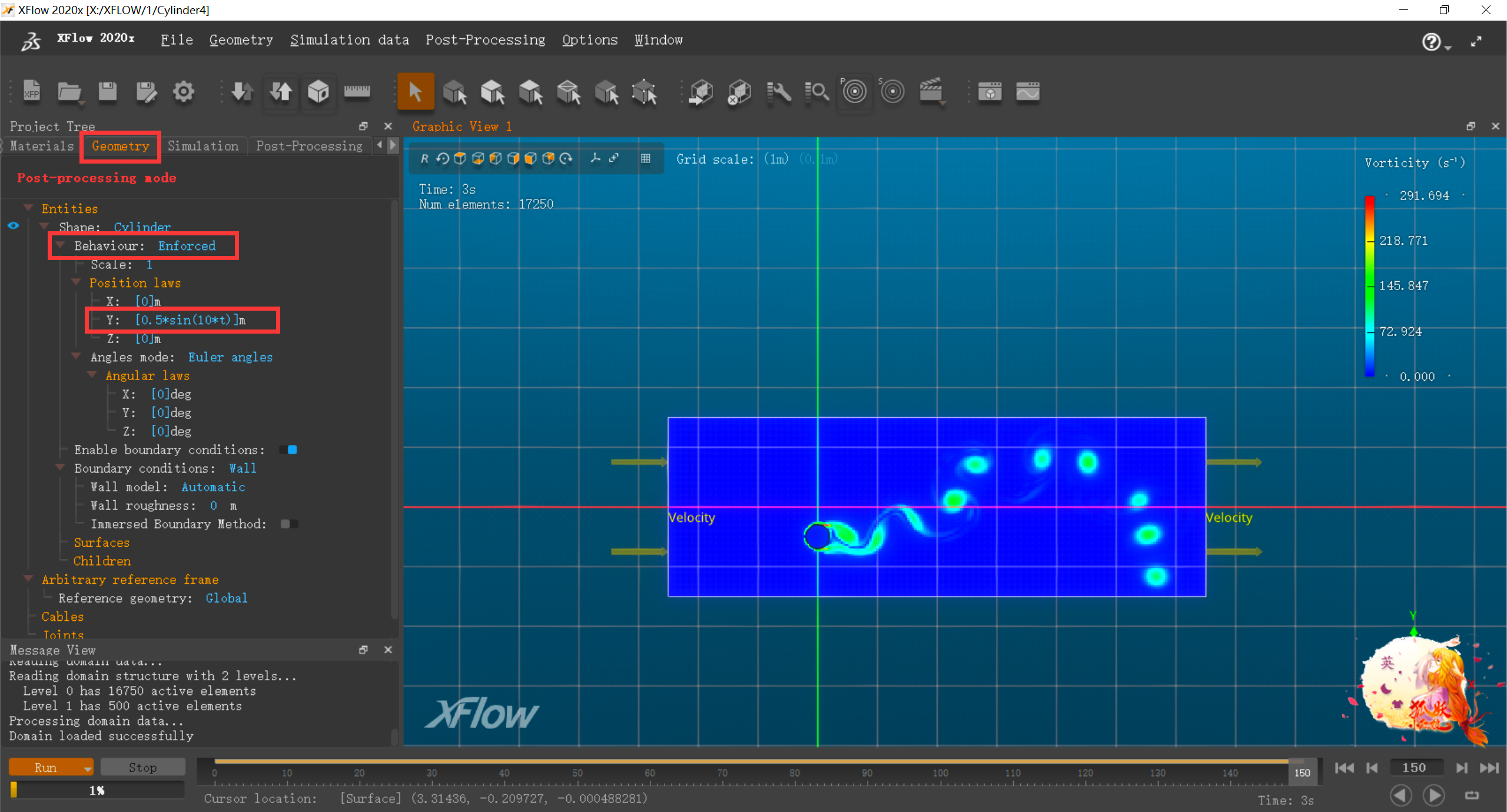 Xflow学习笔记（四）圆柱绕流问题3_xflow圆柱体的转动速度-CSDN博客