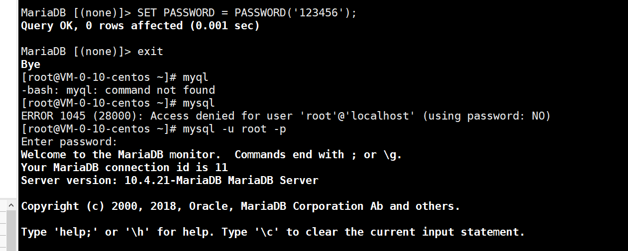 Linux安装MariaDB之后设置密码遇到的各种奇怪问题_mariadb10.11.1设置root用户本地登录输入密码-CSDN博客