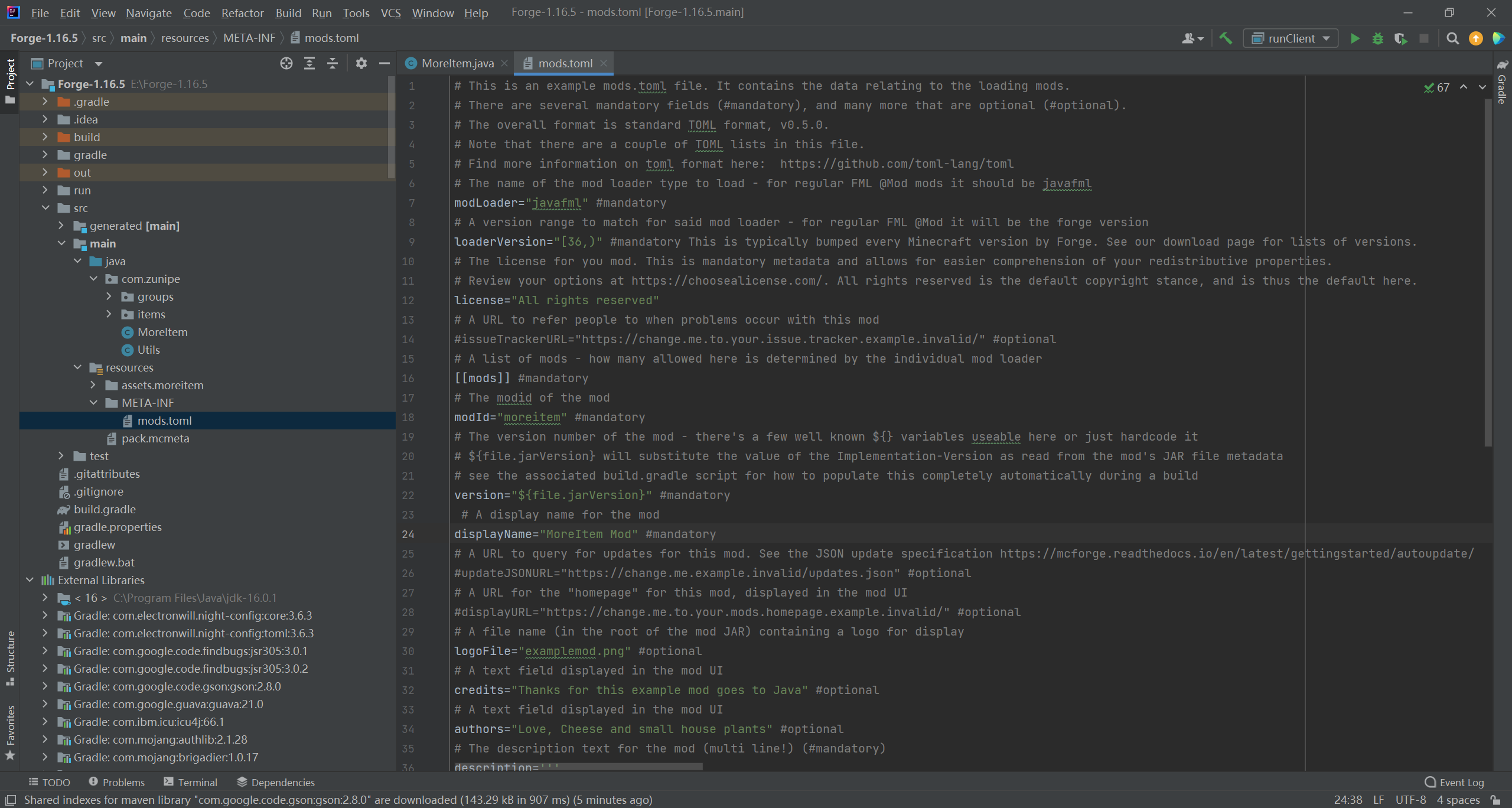 1-1 Minecraft-Forge-1.16.5 Mod的开发(初步框架的实现)_forge如何识别mod-CSDN博客
