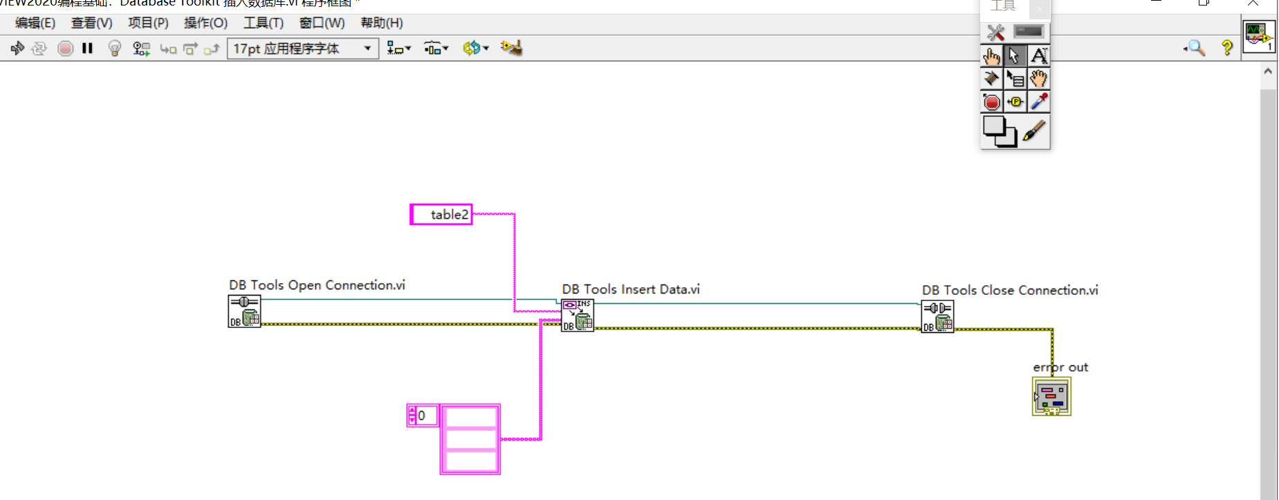 LabVIEW2020编程基础：Database Toolkit 插入一条数据到数据库_dbtoolkit使用方法-CSDN博客