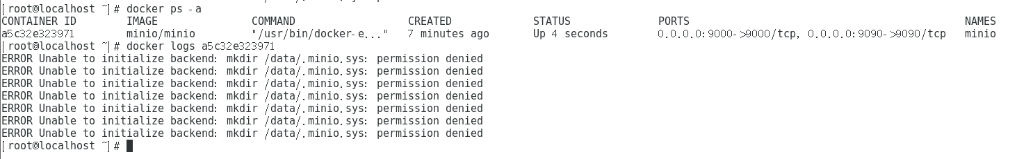 2021-08-26 Docker安装MinIO的坑已经解决 mkdir permission denied进来看看_minio permission denied-CSDN博客