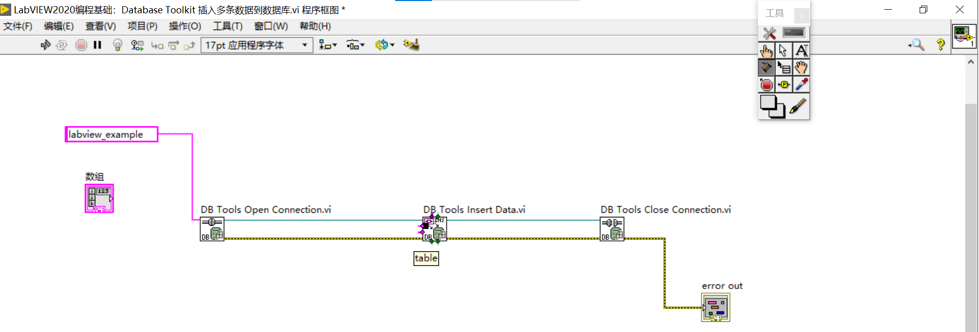 LabVIEW2020编程基础：Database Toolkit 插入多条数据到数据库_labview数据存入数据库-CSDN博客