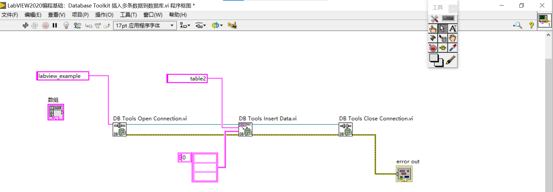 LabVIEW2020编程基础：Database Toolkit 插入多条数据到数据库_labview数据存入数据库-CSDN博客