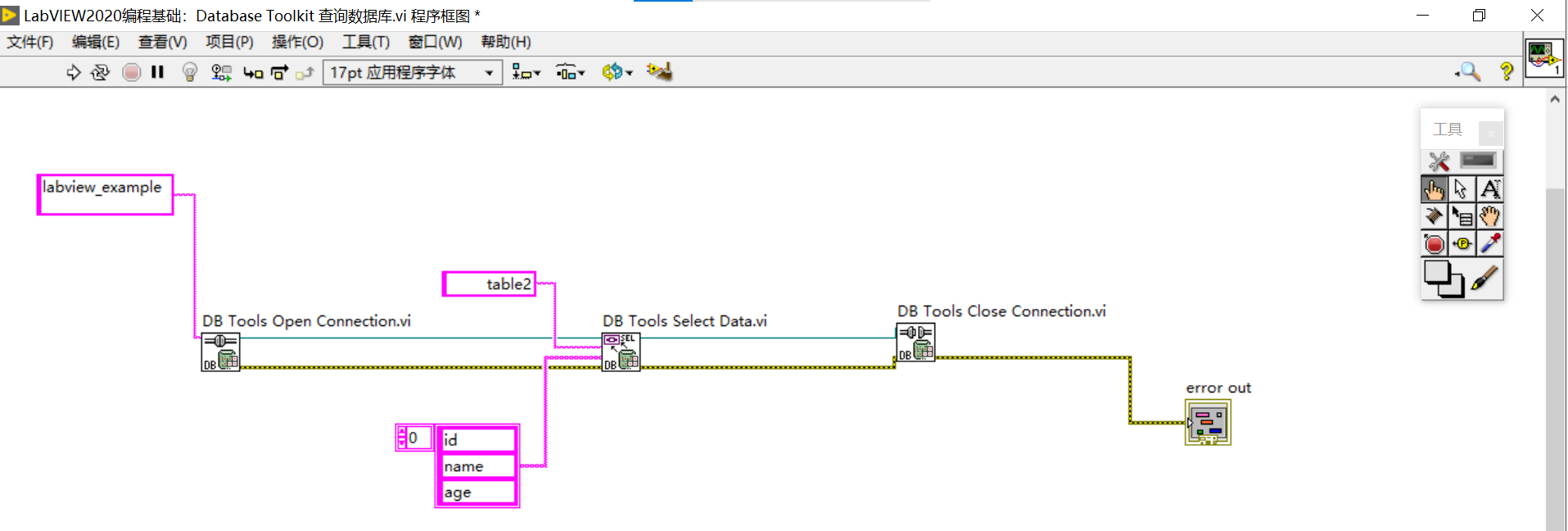 LabVIEW2020编程基础：Database Toolkit 查询数据库_labview查询数据库-CSDN博客