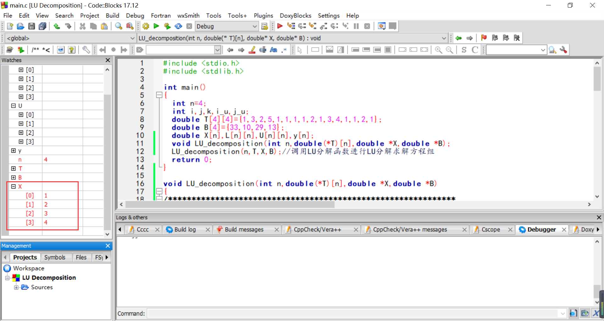 LU分解原理解释及C语言实现_线性方程组lu分解c语言实现-CSDN博客