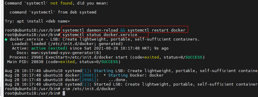 docker服务无法启动_arm ubuntu安装的docker 61: ulimit: error setting limi-CSDN博客