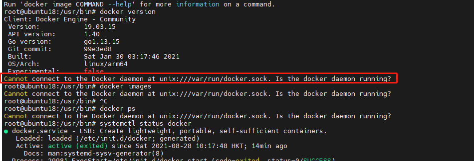 docker服务无法启动_arm ubuntu安装的docker 61: ulimit: error setting limi-CSDN博客
