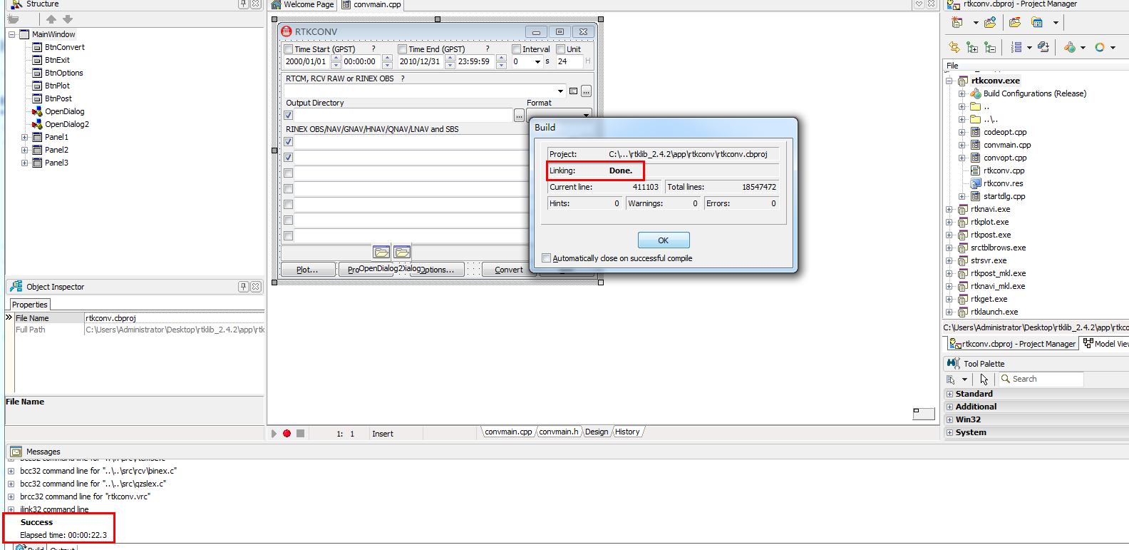 C++ Builder XE2 / RAD Studio XE2软件的下载安装及RTKLIB工程打开和编译-CSDN博客