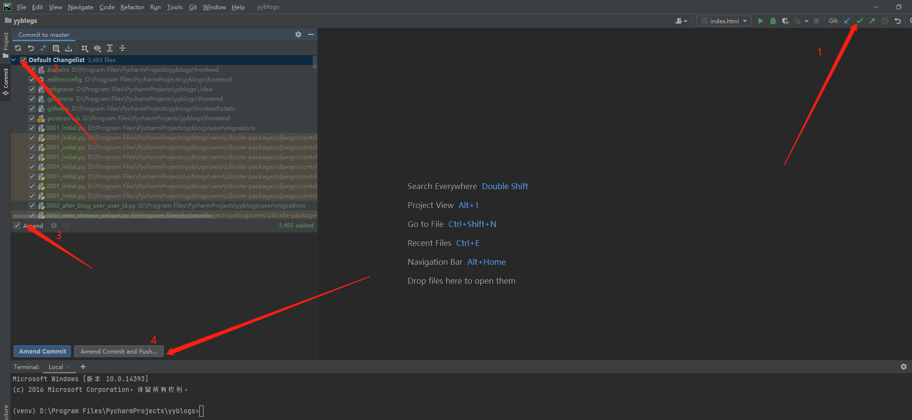 PyCharm+Git项目代码管理_pycharm 文件中 显示git代码 作者 usages-CSDN博客