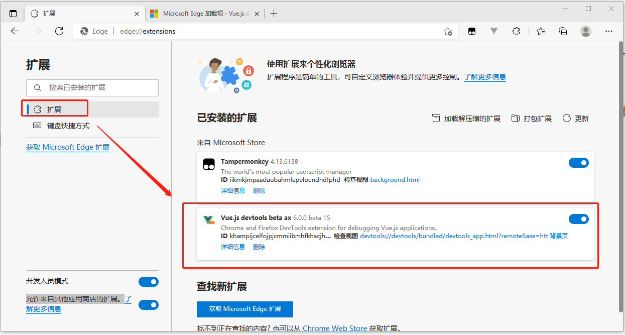 Microsoft Edge Installation Plug In Vuejs Devtools Programmer Sought