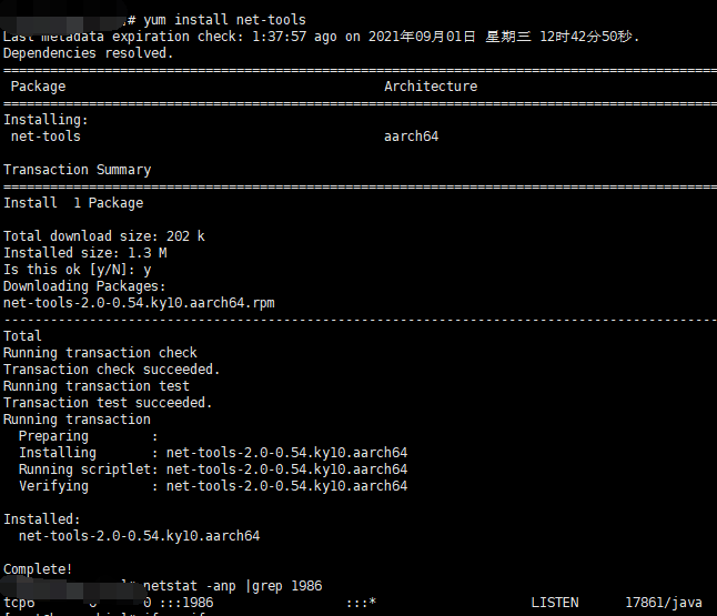银河麒麟服务器系统使用netstat命令提示-bash: netstat：未找到命令_麒麟系统缺少netstat命令-CSDN博客