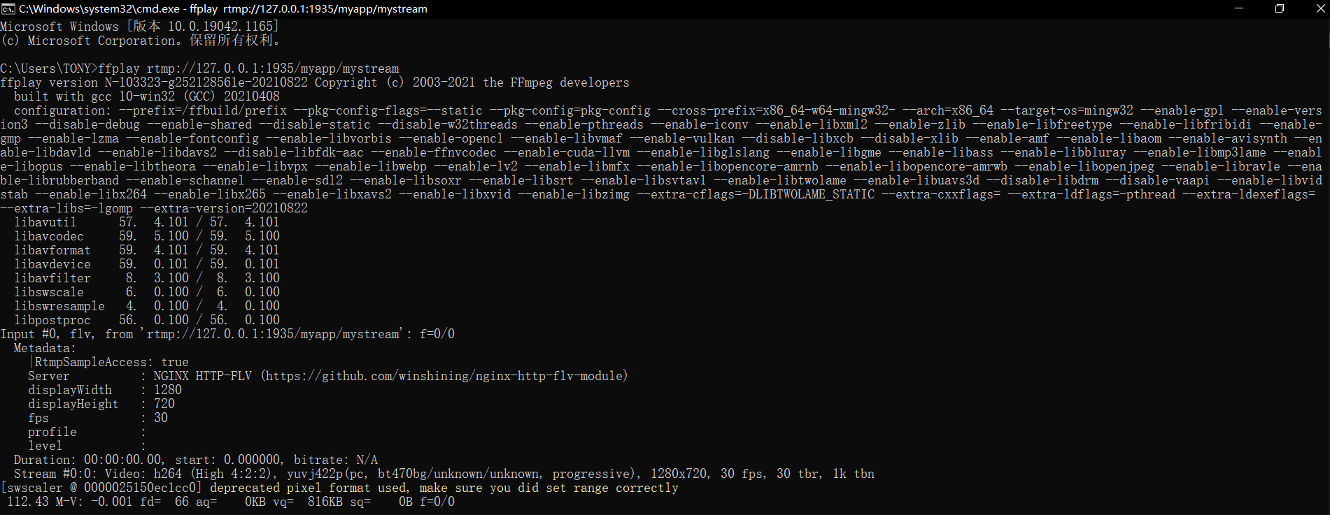 Windows下一站式搭建ffmpeg推流+nginx-http-flv-module直播拉流+FLV.js播放环境_windows nginx -flv flv.js vue-CSDN博客